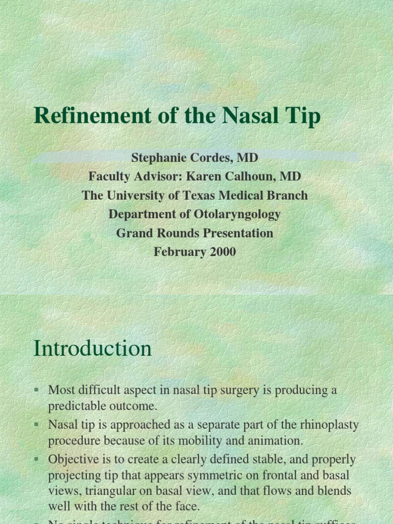 Refinement of the Nasal Tip: A Comprehensive Review of Anatomy ...