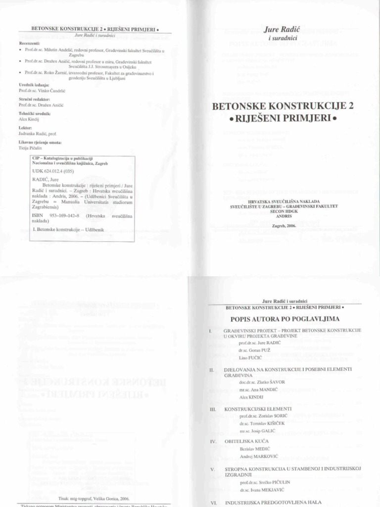 Betonske Konstrukcije 2 - Rijeseni Primjeri - 1 | PDF