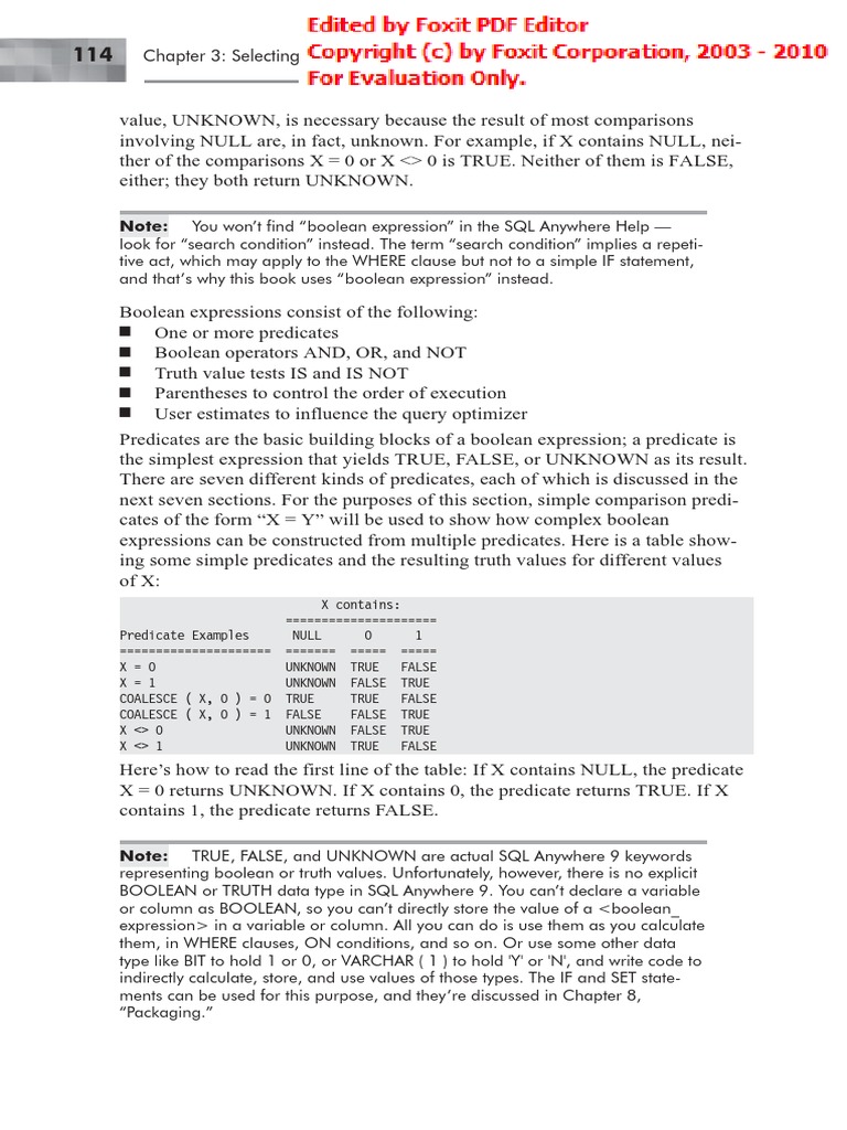 Chapter 3: Selecting: N N N N N | PDF | Boolean Data Type | Areas Of Computer Science