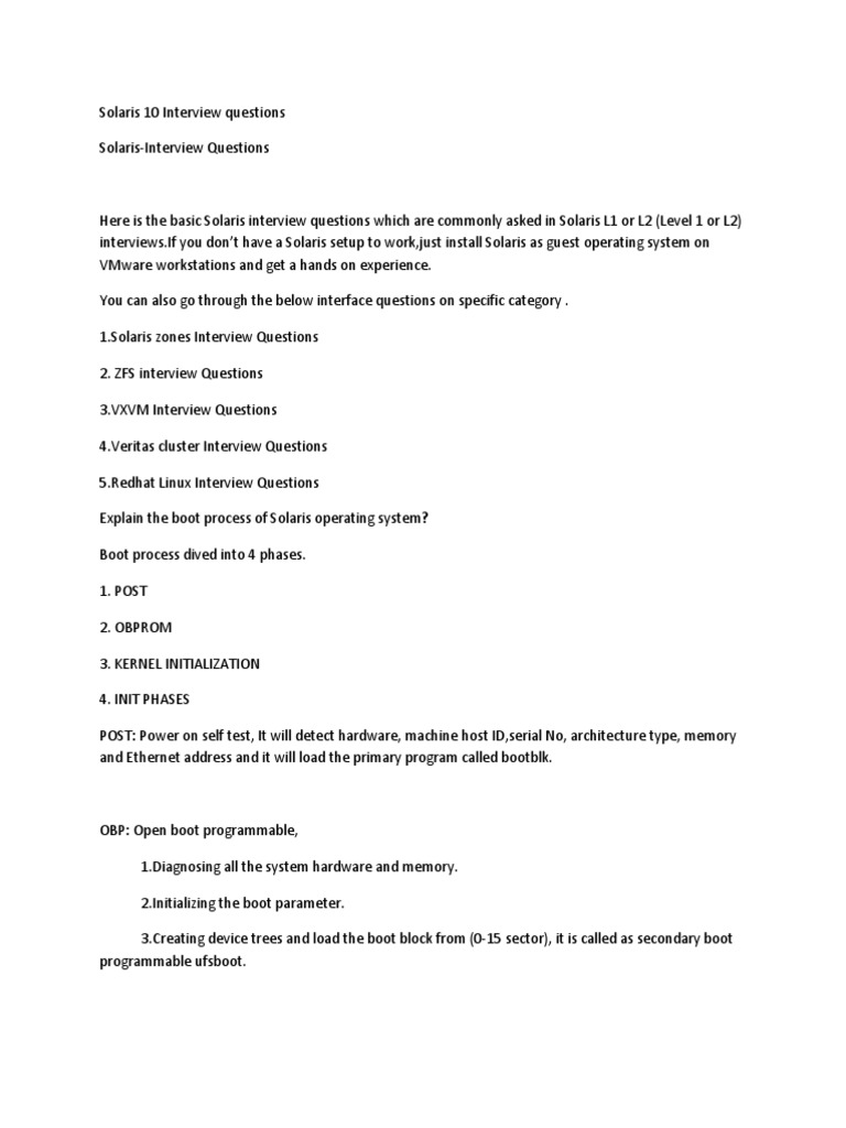 Solaris Questions and Answers | PDF | File System | Information Retrieval