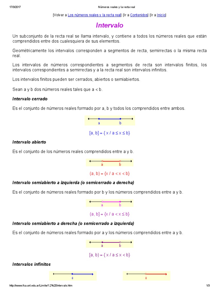 Intervalos reales en R | PDF | Intervalo (Matemáticas) | Geometría