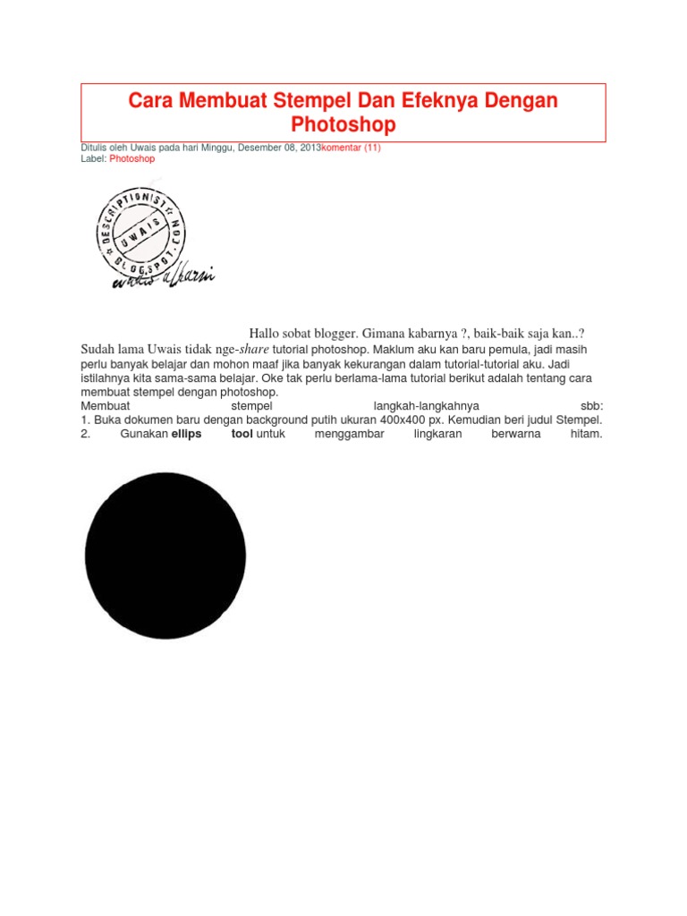 Cara Membuat Stempel Dan Efeknya Dengan Photoshop | PDF