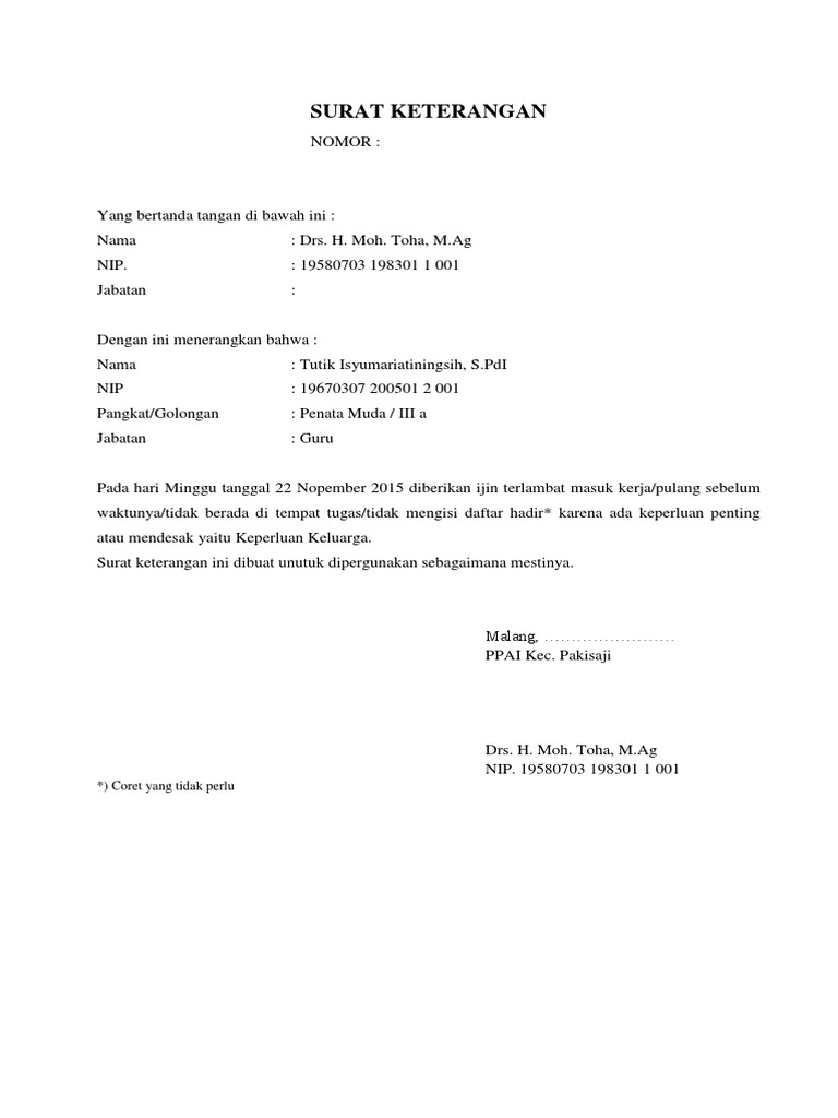 Surat Ijin Sakit | PDF