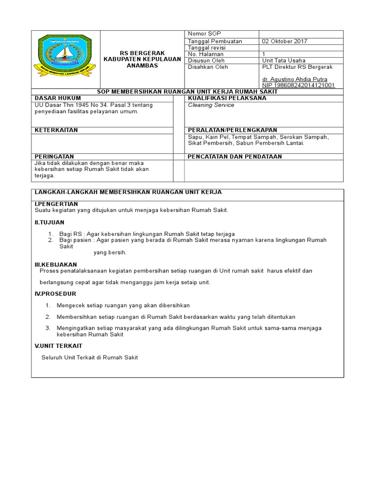 SOP Cleaning Service | PDF