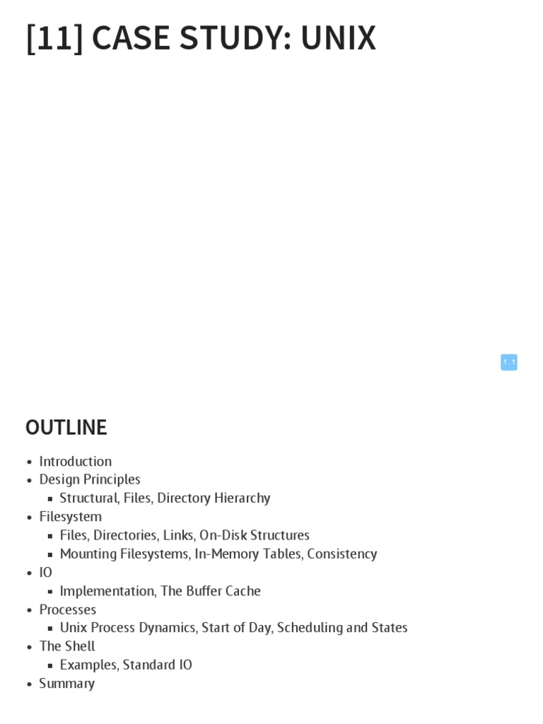 11 Case Study Unix PDF | PDF | File System | Berkeley Software Distribution