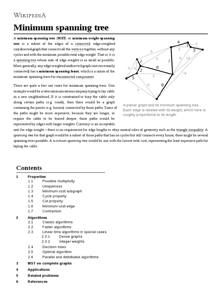 Minimum Spanning Tree | PDF | Theoretical Computer Science | Discrete Mathematics