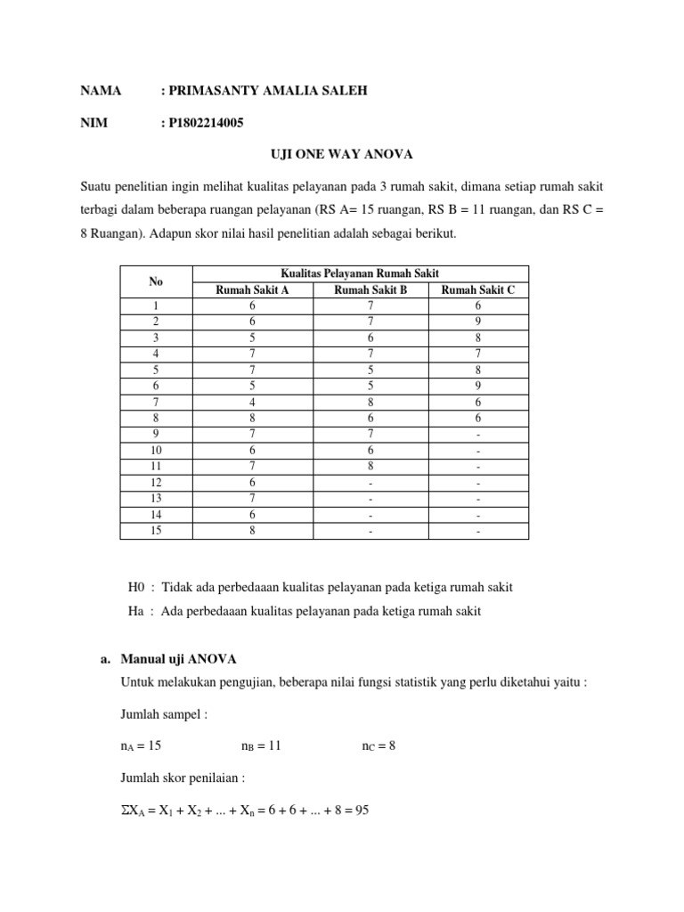 Uji One Way Anova | PDF