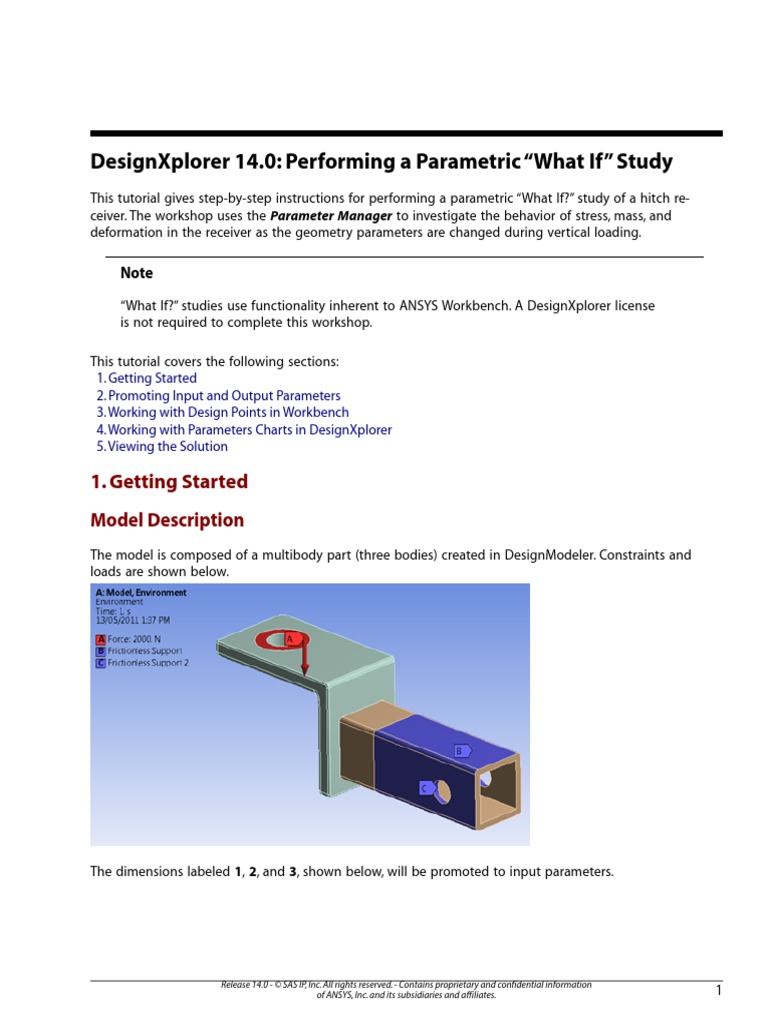 Designxplorer 14.0: Performing A Parametric "What If" Study: 1. Getting Started | PDF ...