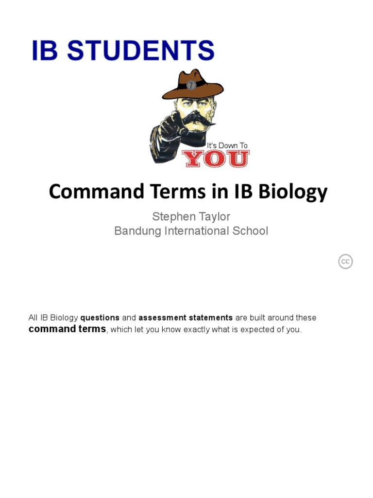 Command Terms in IB Biology: Stephen Taylor Bandung International ...
