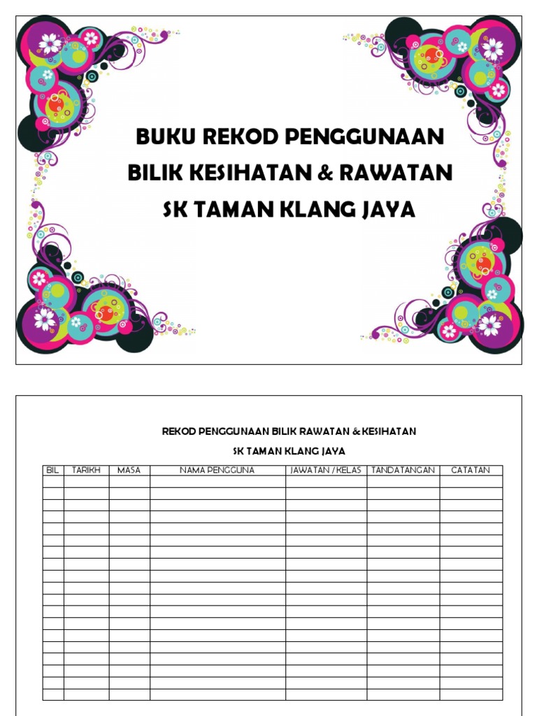 351579896 Rekod Penggunaan Bilik Sakit