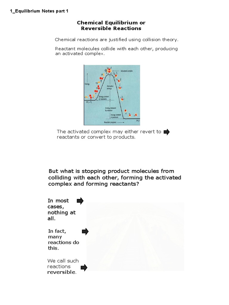 1 Equilibrium Notes Part 1 | PDF | Chemical Equilibrium | Chemical ...