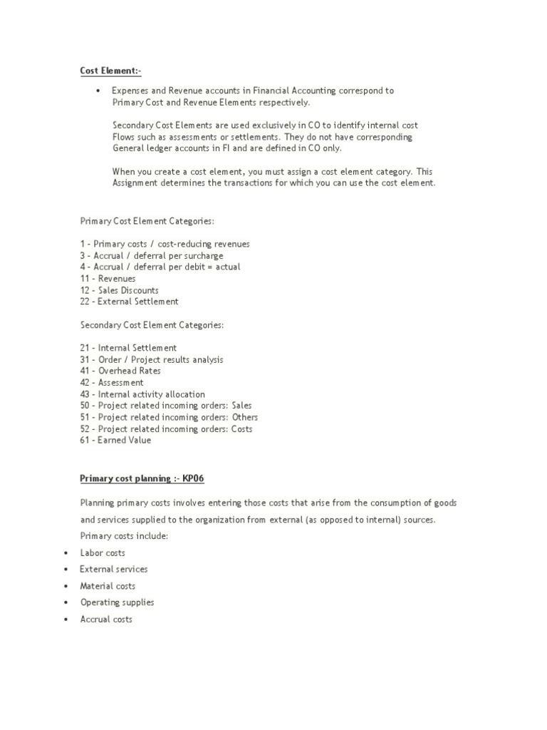 Primary Cost and Secondary Cost Planning | Download Free PDF | Cost ...