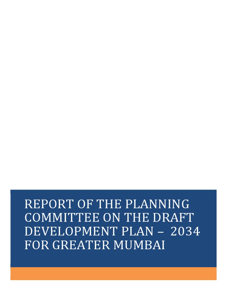 Mumbai Development Plan 2034 Draft Report | PDF | Public Participation ...