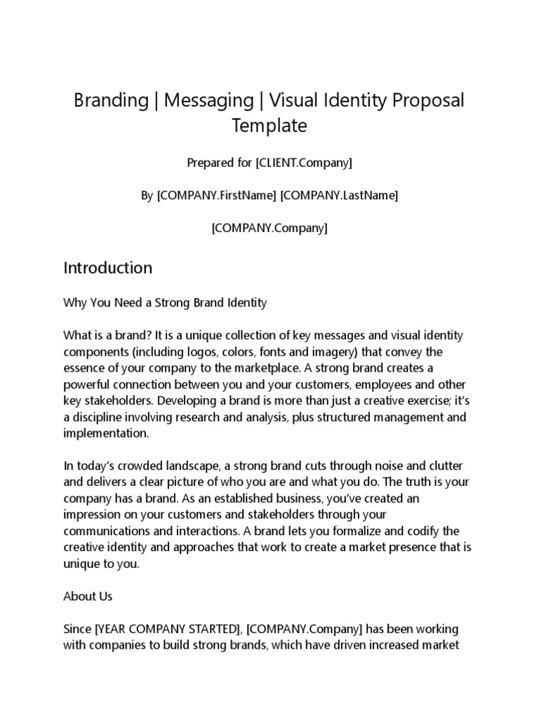 Branding - Messaging - Visual Identity Proposal Template | Download ...