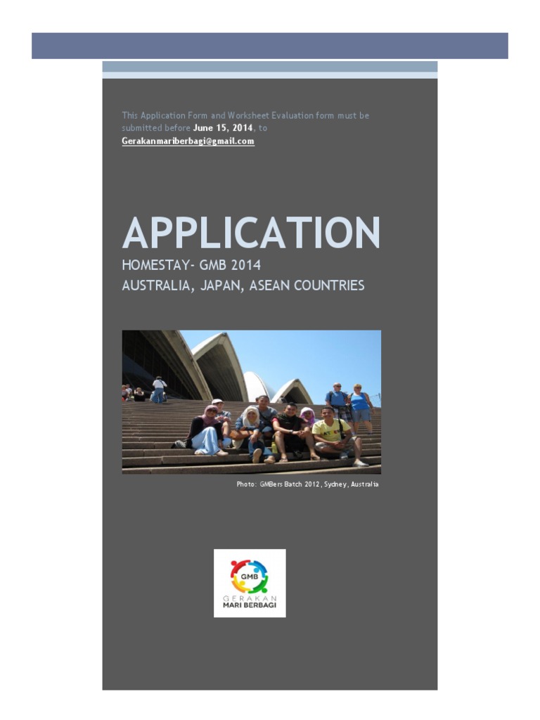 2014 Homestay GMB 2014 Application Form v2 | PDF | Association Of ...