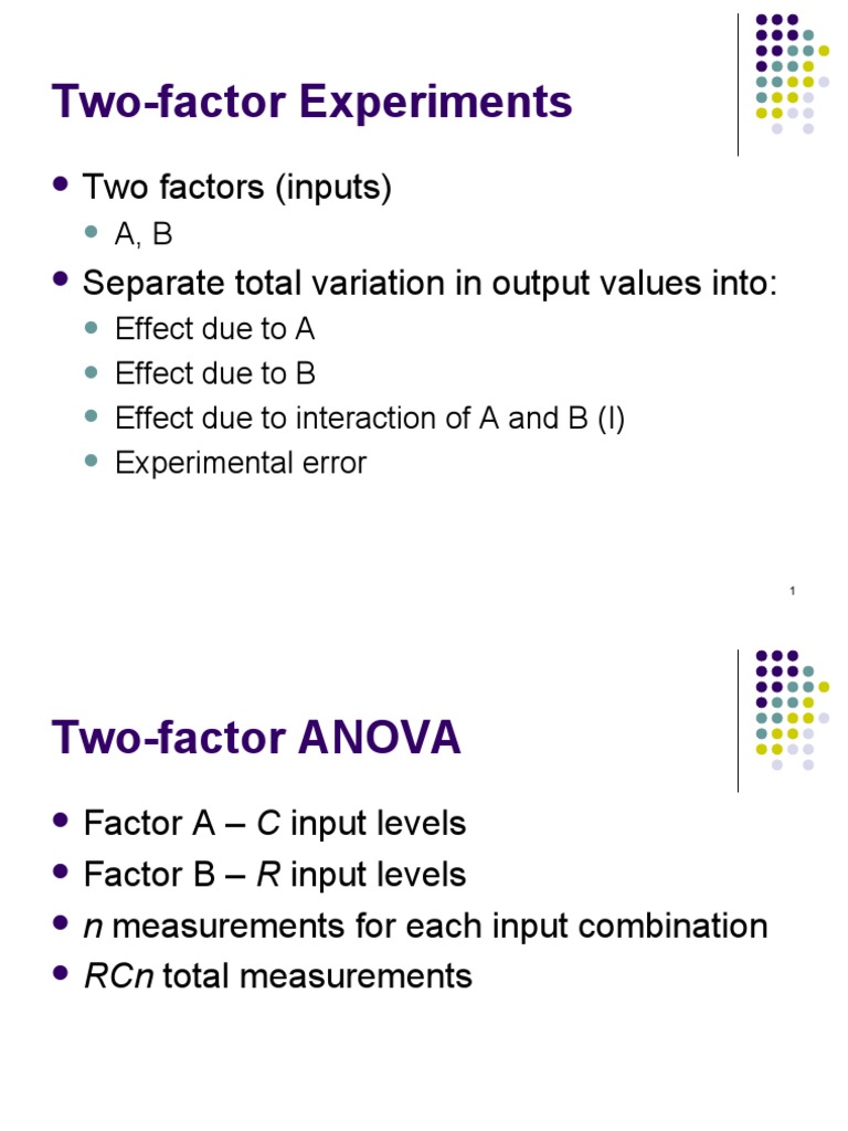 Two-Factor Experiments Guide | PDF | Statistical Hypothesis Testing ...