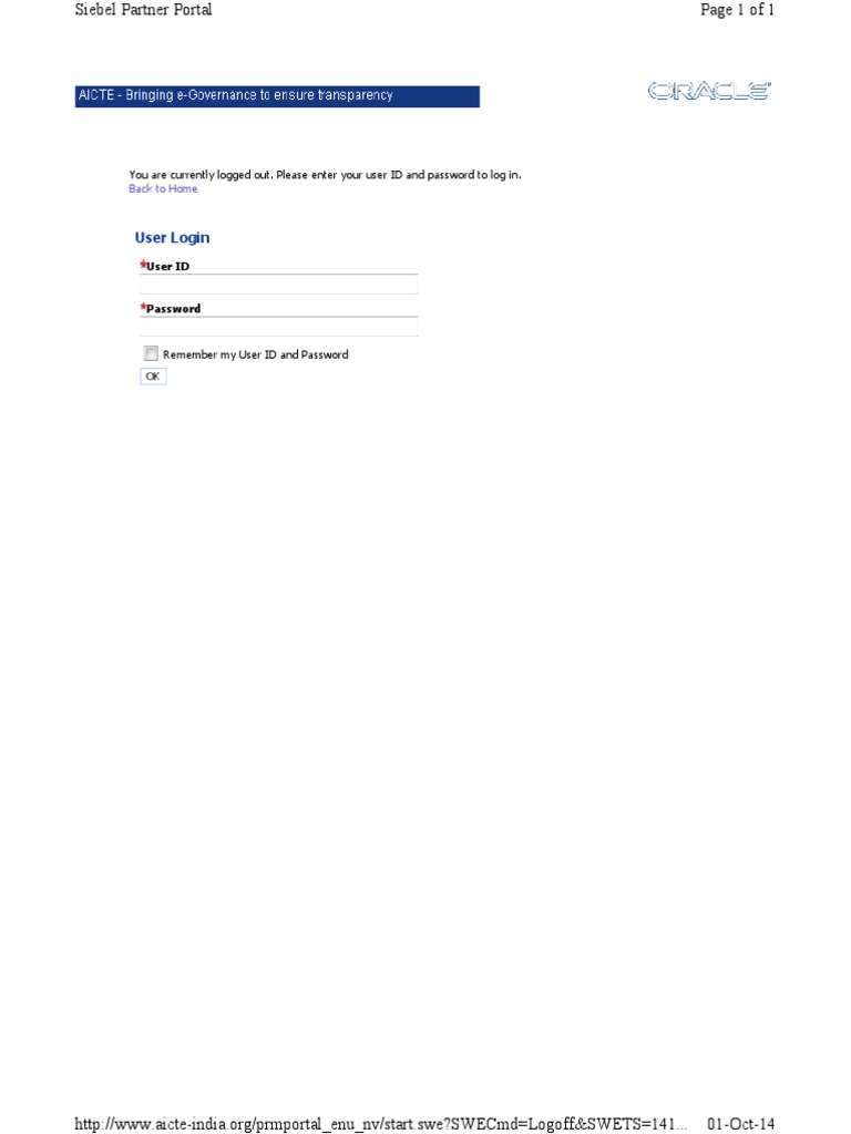 User Login: You Are Currently Logged Out. Please Enter Your User ID and ...