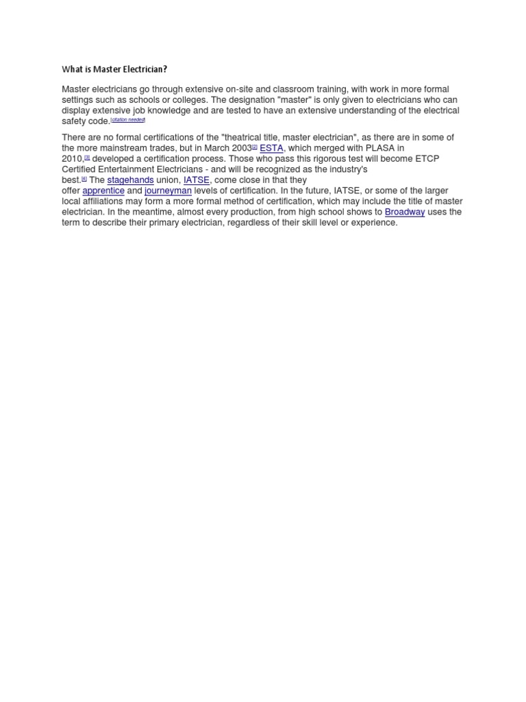 Understanding Master Electricians | PDF | Technology & Engineering