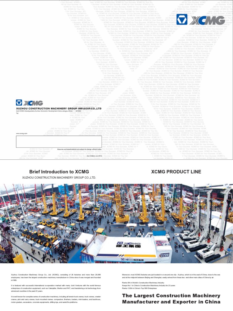 XCMG Catalogue 2017 | Crane (Machine) | Heavy Equipment