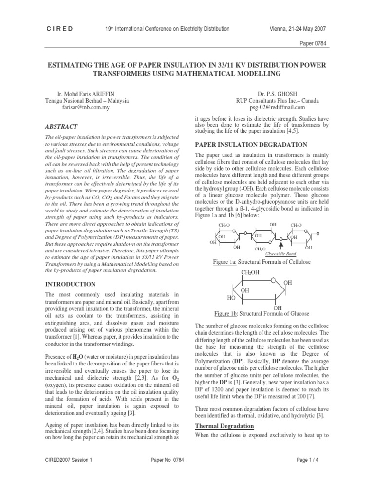 CIRED2007 0784 Paper | PDF | Cellulose | Transformer