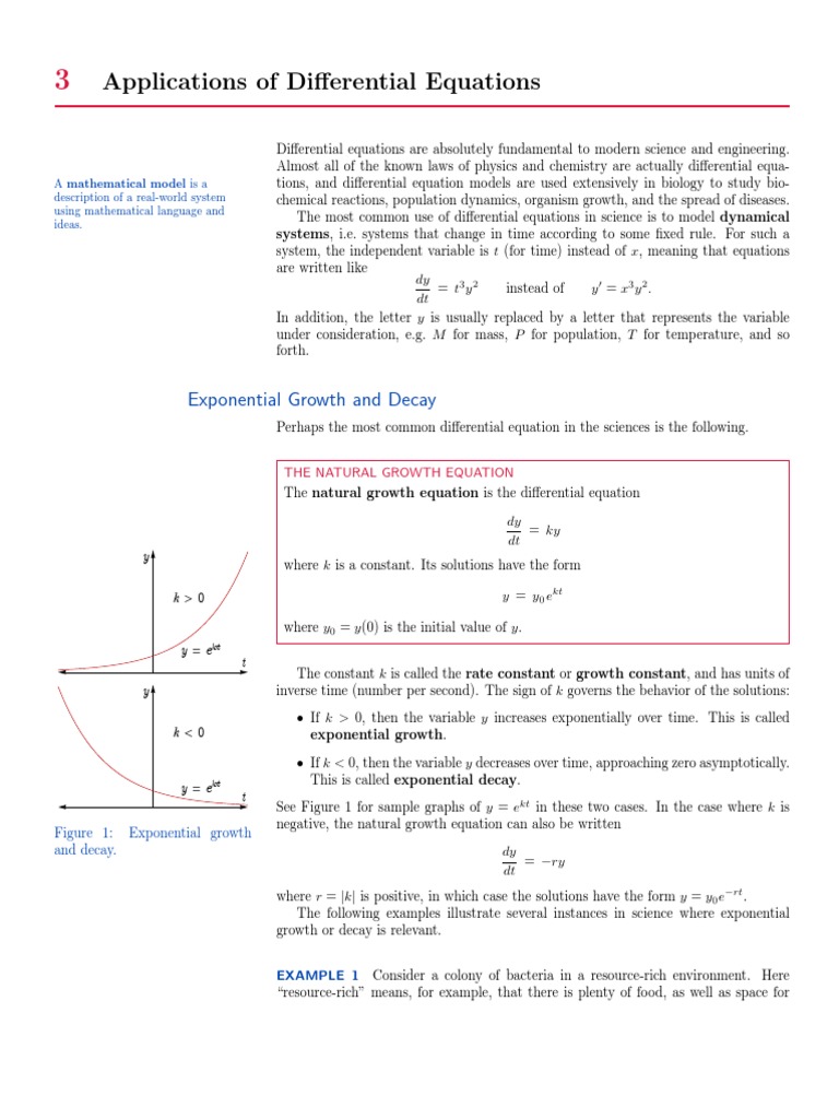 Applications of Differential Equations | PDF | Differential Equations ...