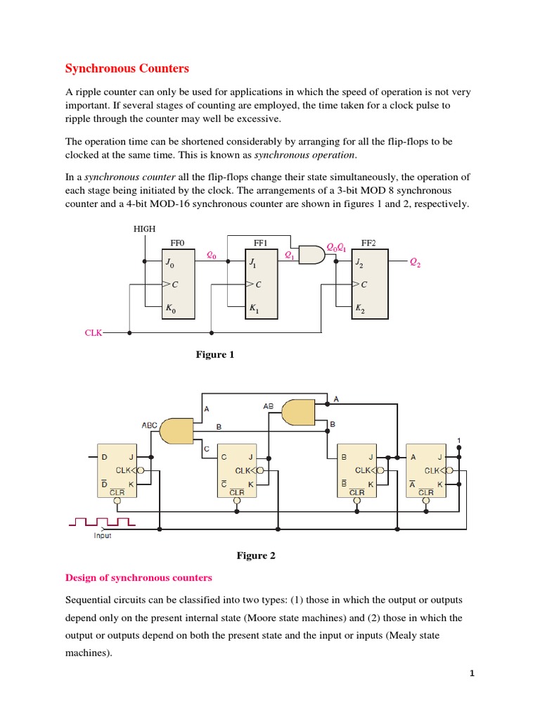 Synchronous Counters | PDF | Digital Electronics | Computer Engineering