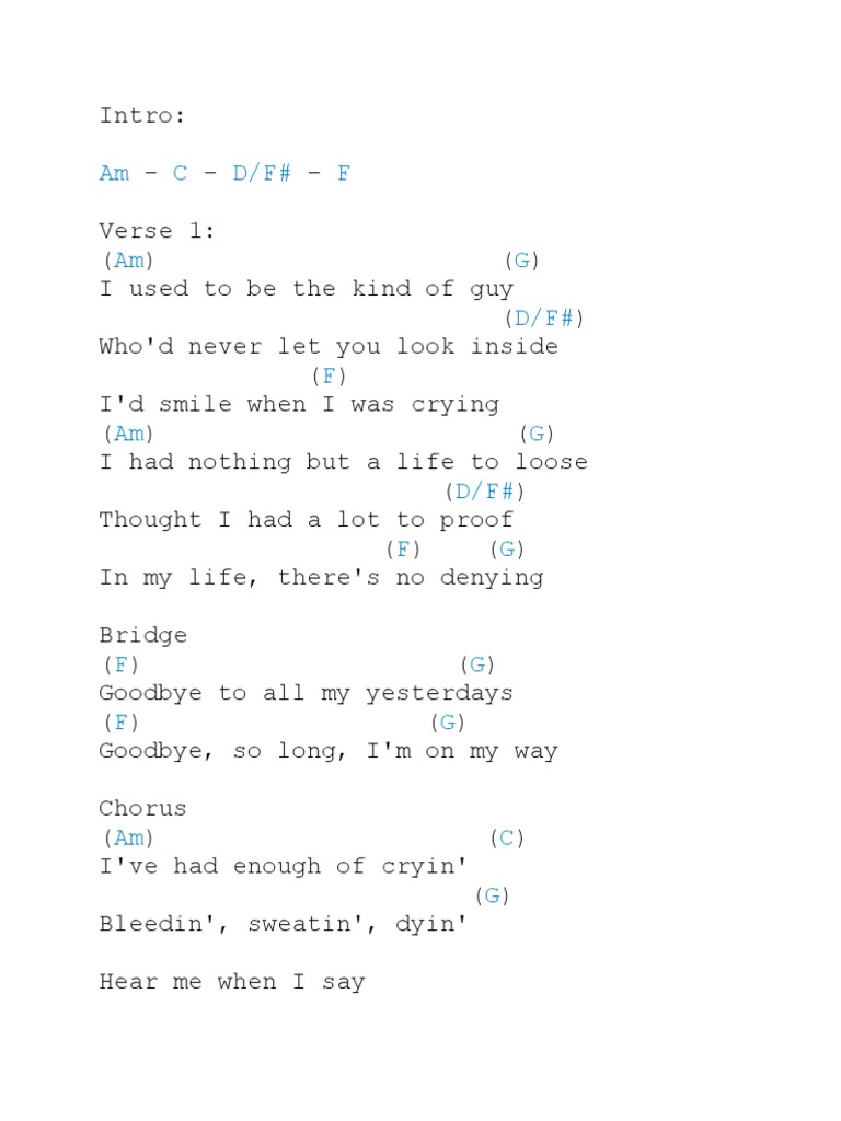 Everday Chords by Bon Jovi | PDF | Song Structure | Songs