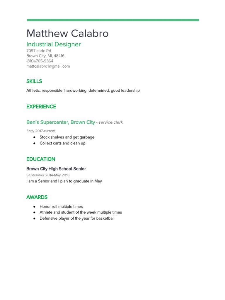 Matthew Calabro: Industrial Designer | PDF