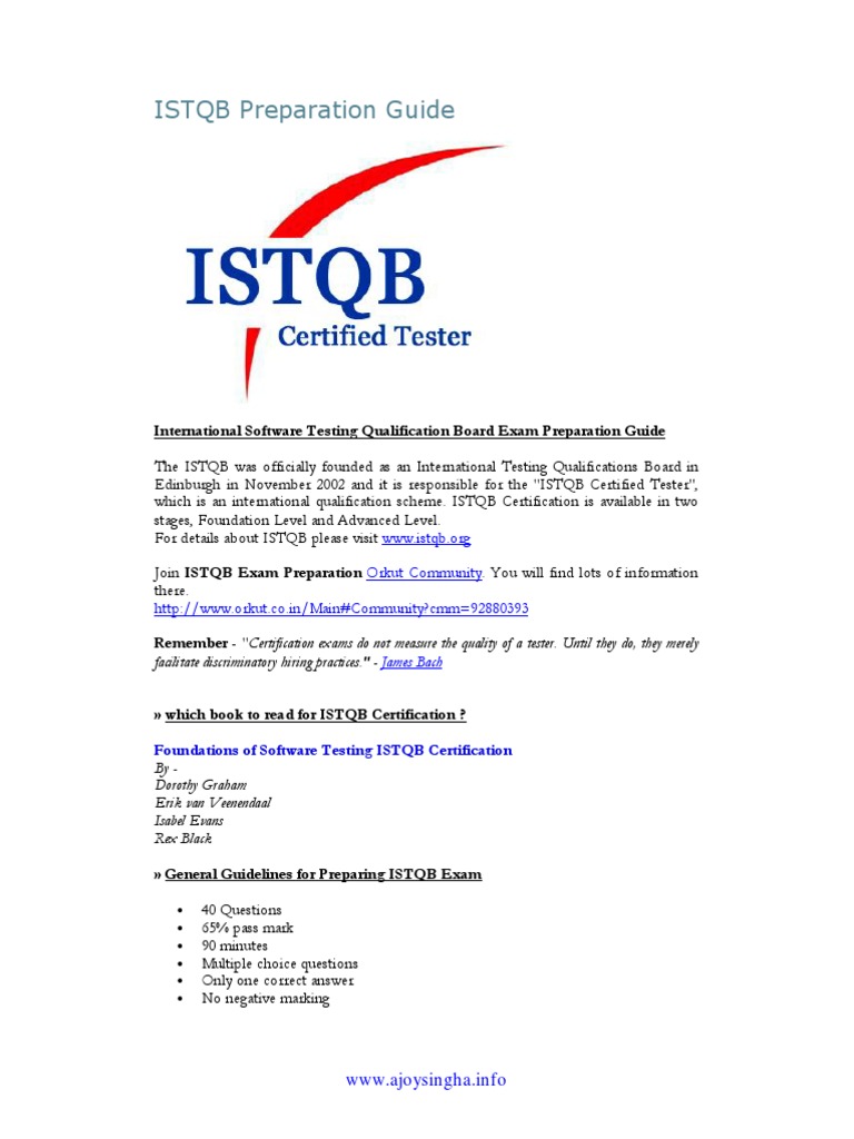 ISTQB Preparation Guide | PDF | International Software Testing ...
