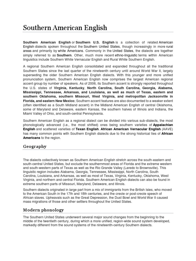 Southern American English | PDF | Lexicology | Semiotics