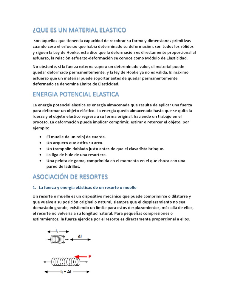 Que Es Un Material Elastico | PDF | Elasticidad (Física) | Energía ...