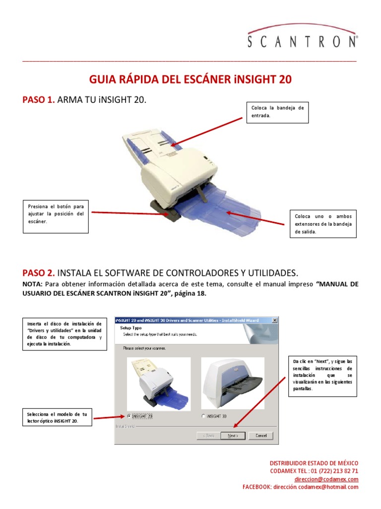 Guia Rápida de Uso Del Lector Optico Insight 20 | PDF | Archivo de ...