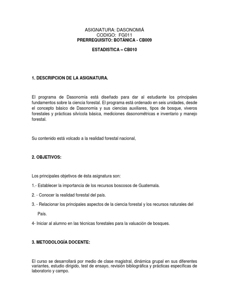 6 Dasonomia | PDF | Los bosques | Science