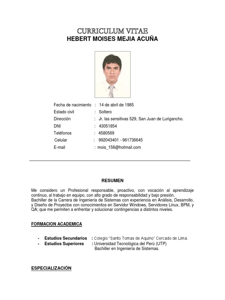 Curriculum Vitae Hmma | PDF | Adobe Systems | Microsoft Windows