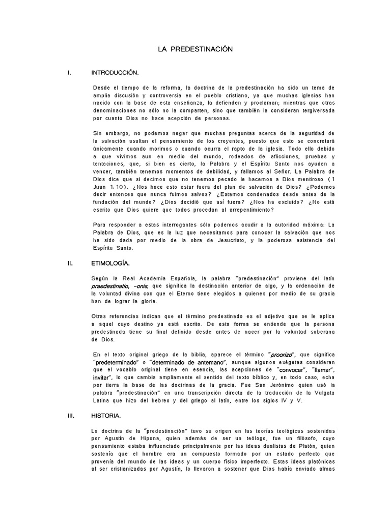 Doctrina de La Predest | PDF | calvinismo | Dios en el cristianismo