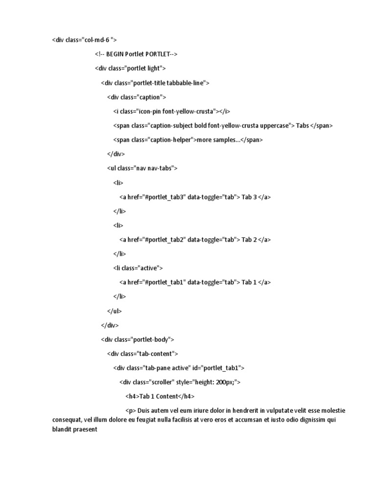 Portlet Metronic | PDF