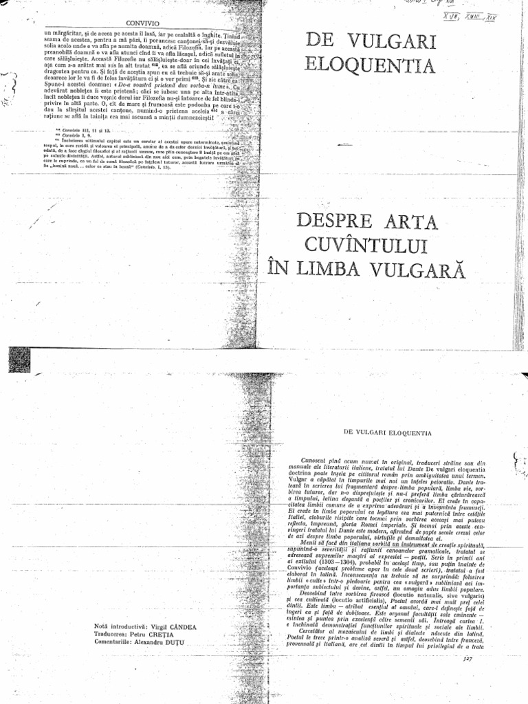Dante de Vugari Eloquentia | PDF