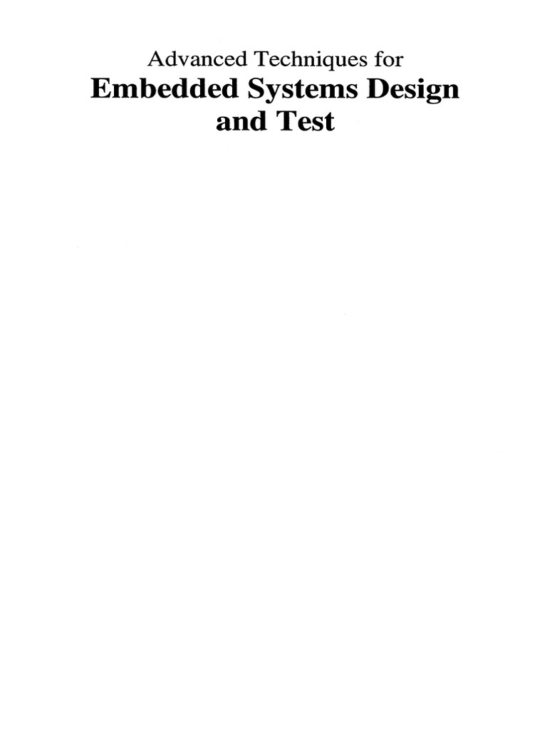 Advanced Techniques For Embedded Systems Design and Test | PDF ...