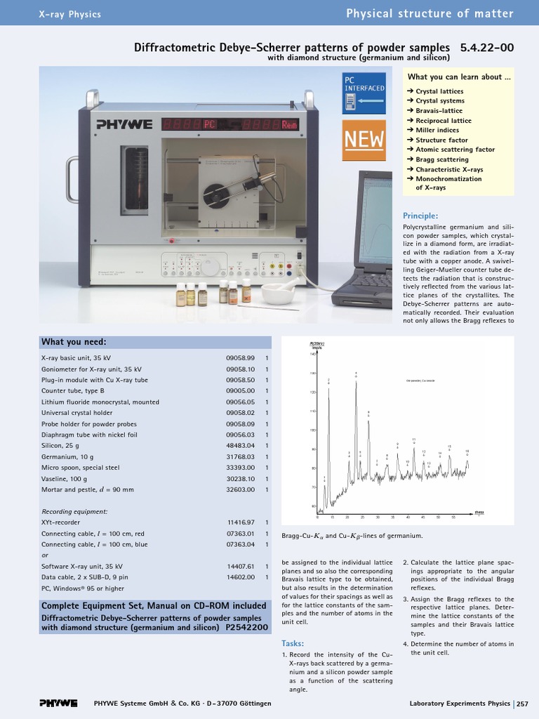 Diffractometric Debye-Scherrer Patterns of Powder Samples | PDF | Crystal Structure | X Ray