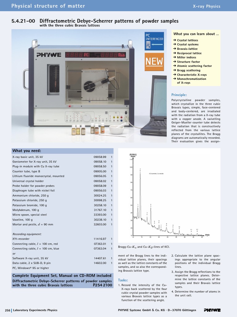 Diffractometric Debye-Scherrer Patterns of Powder Samples | PDF ...
