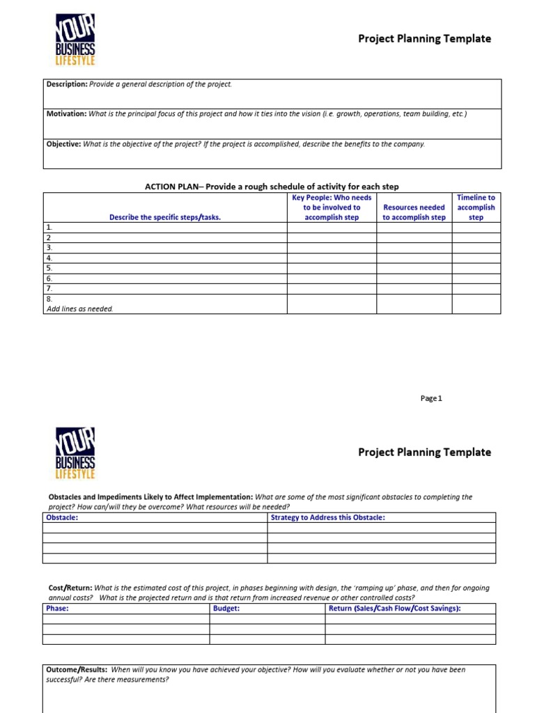 Project Planning Template 11 | PDF | Business