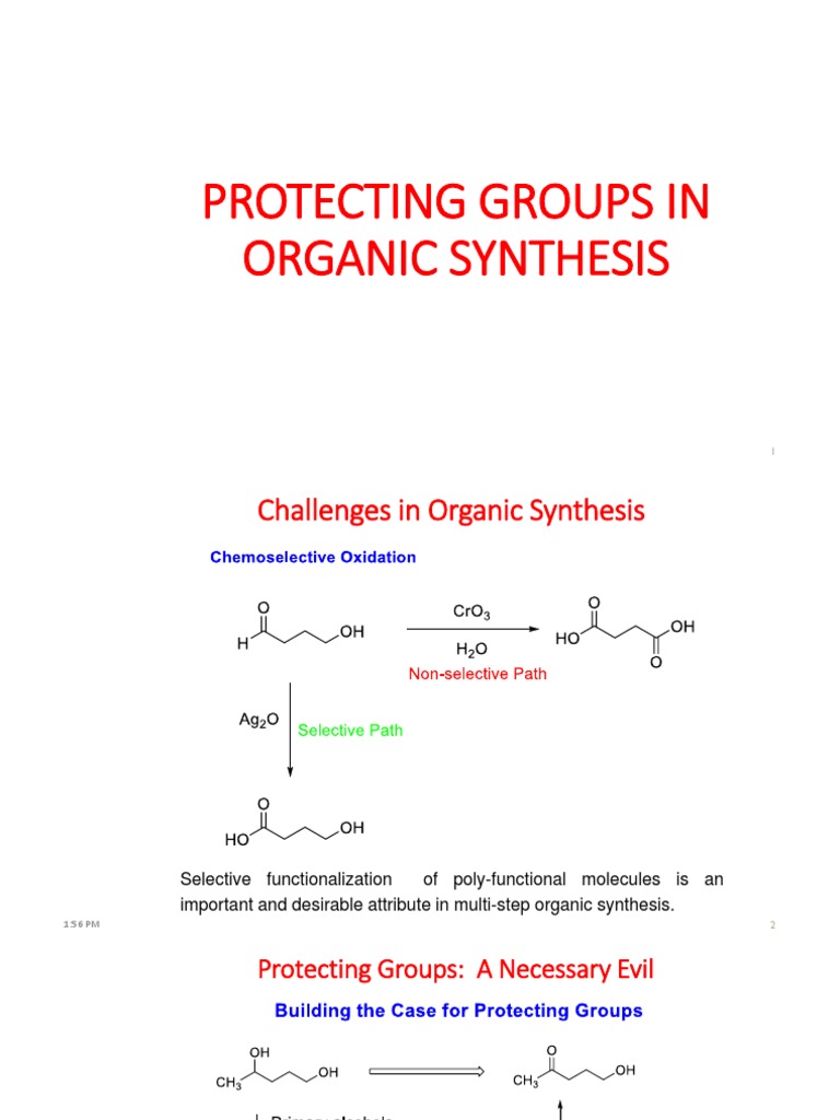 Protecting Groups in Organic Synthesis | PDF | Ester | Ketone