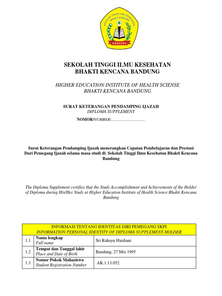 Contoh SKPI | PDF