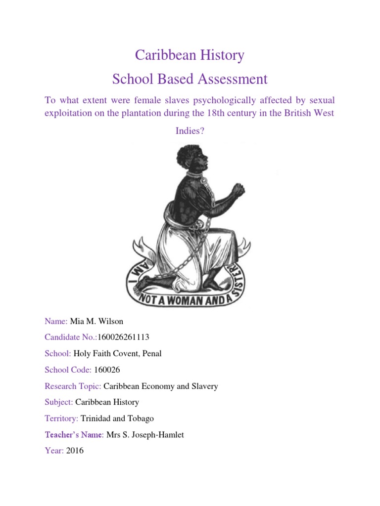 Caribbean History Sba | Slavery | Sexual Slavery