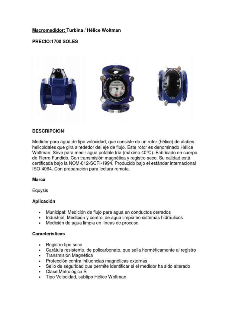 Macromedidor Y Micropmedidor | PDF | Agua | Ingeniería mecánica