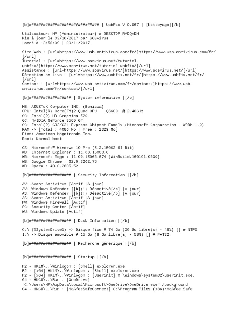 UsbFix Report | PDF | Computer Related Introductions | Computing