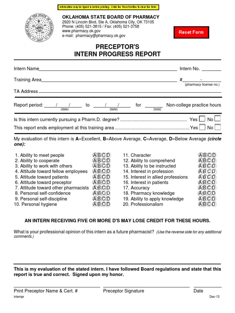 Intern Progress Report | PDF | Pharmacist | Pharmacy