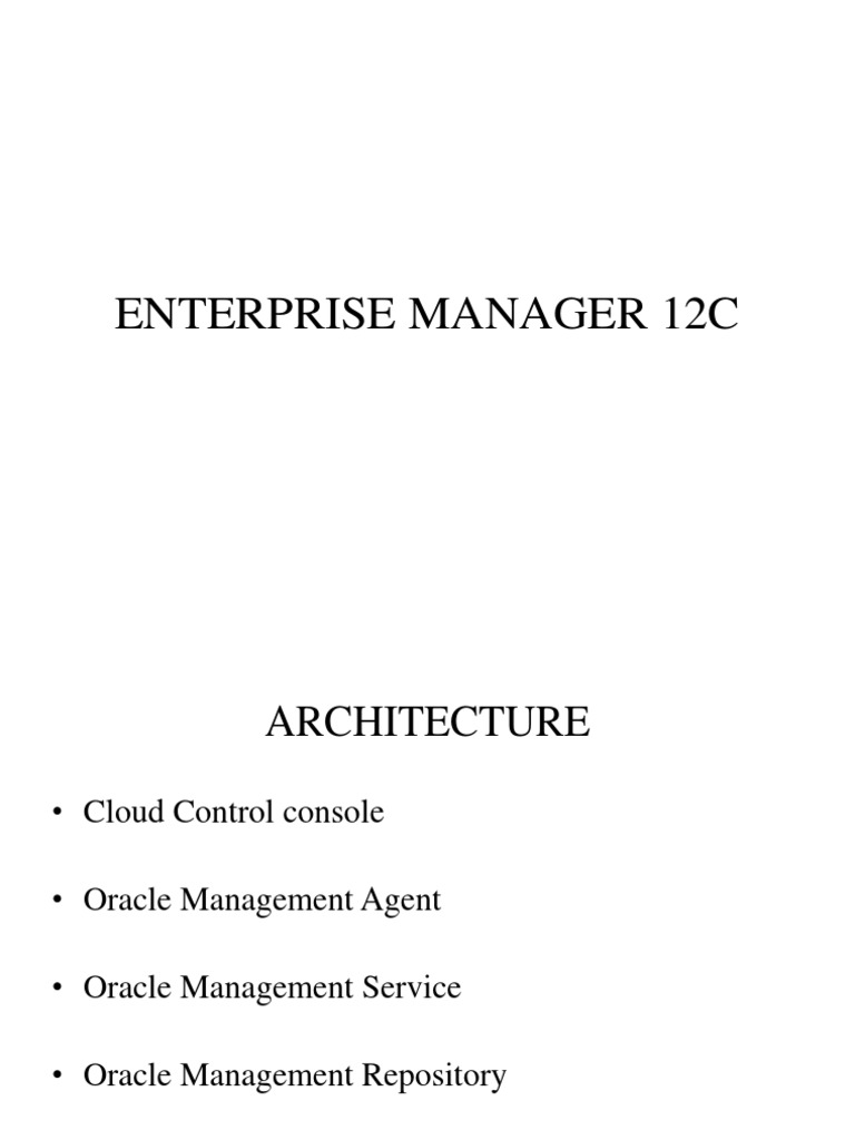 Enterprise Manager 12c | PDF | Oracle Database | Cloud Computing