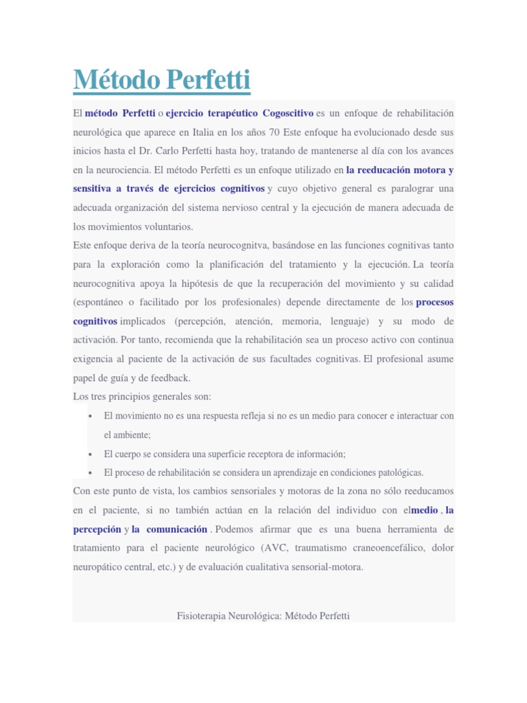 Método Perfetti | PDF | Neurología | Percepción
