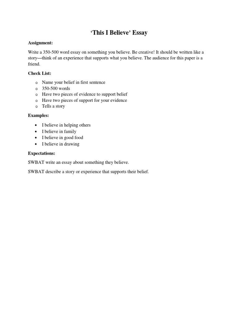 This I Believe | PDF